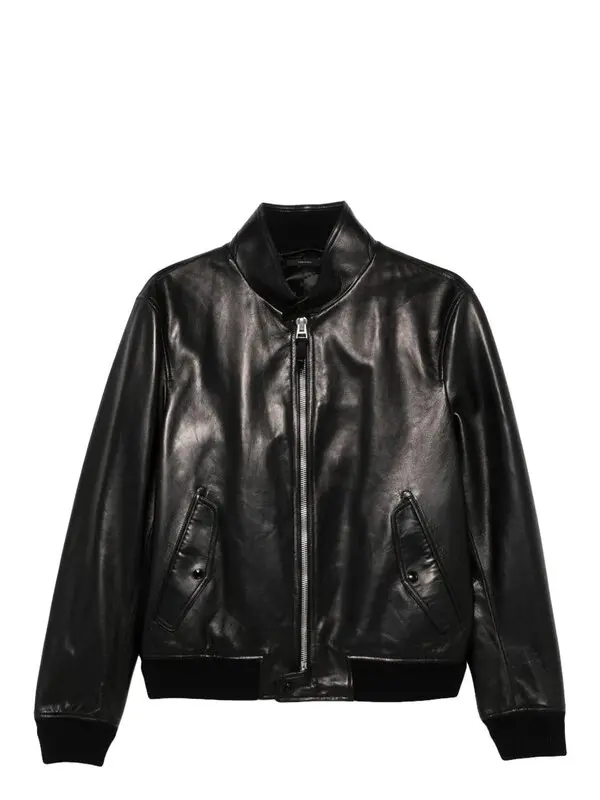TOM FORD Lambskin Bomber Jacket - Black