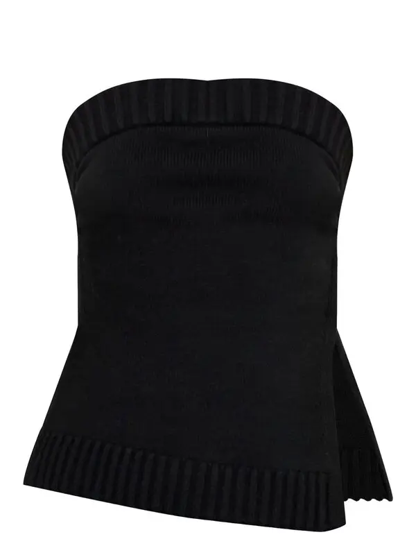Cult Gaia Lou Strapless Knit Top - Black