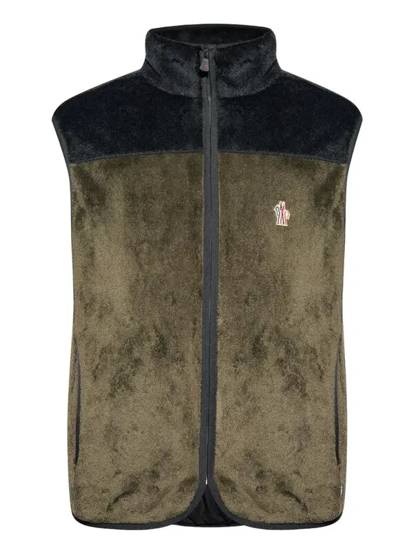 Moncler Zip-up Fleece Vest - Green