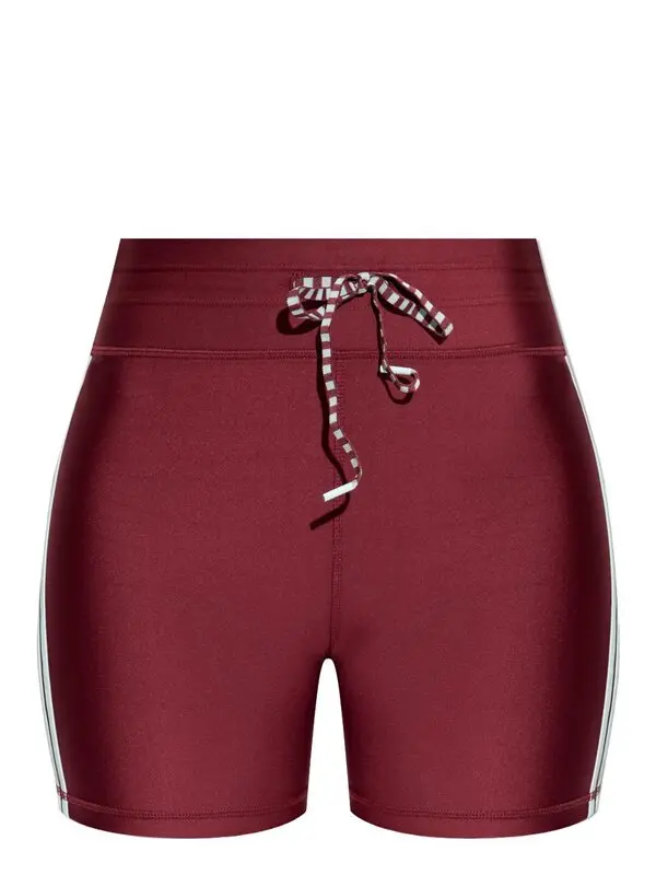 The Upside Oxford Tailored High-waisted Shorts - Burgundy