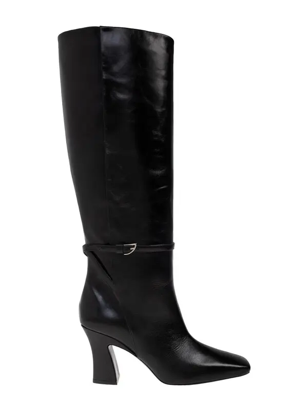 NODALETO Heeled Knee High Boots - Black
