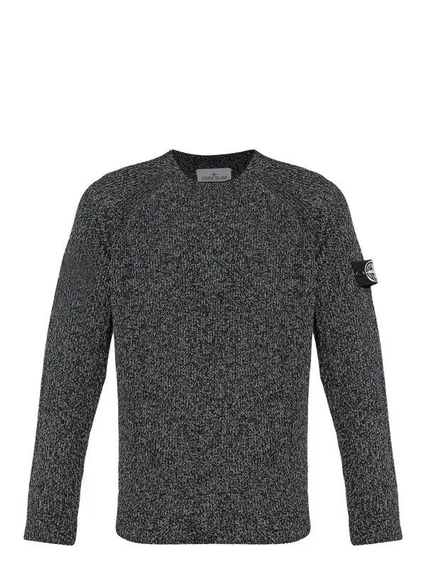 Stone Island Sweater With Logo Patch - Grey
