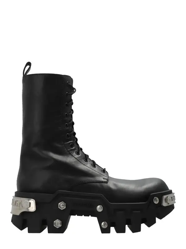 Balenciaga Bulldozer Leather Boots - Black