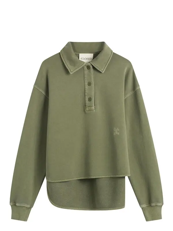 Closed Organic Cotton Rugby Shirt - Army Green