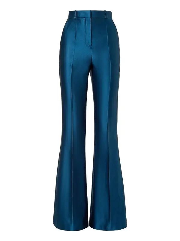 Fendi Duchesse Silk Trousers - Blue