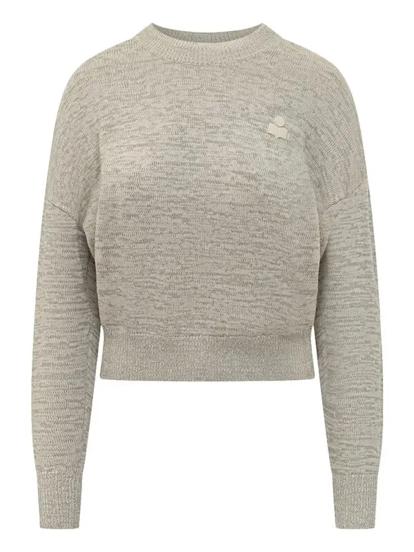 Isabel Marant Toile Gray Sweater With Embroidered Logo - Grey