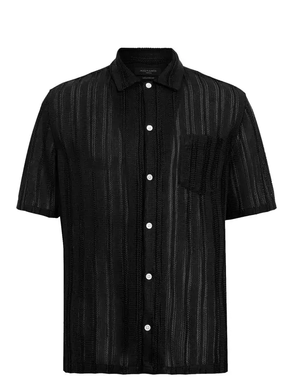 ALLSAINTS Open-knit Sylvan Shirt - Black