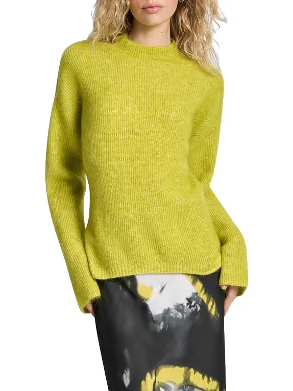 Dkny Funnel Neck Wool & Mohair Sweater - Citronella