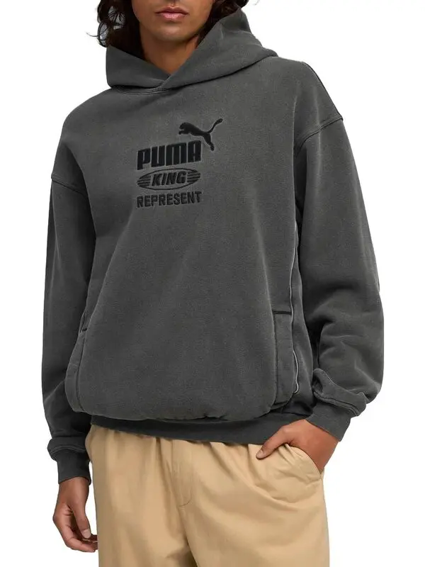 PUMA X Represent Embroidered Graphic Hoodie - Flat Dark Gray