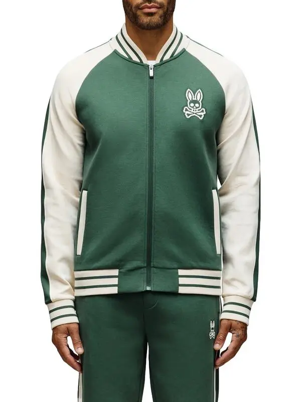 Psycho Bunny Stiles Knit Bomber Jacket - Garden Topiary