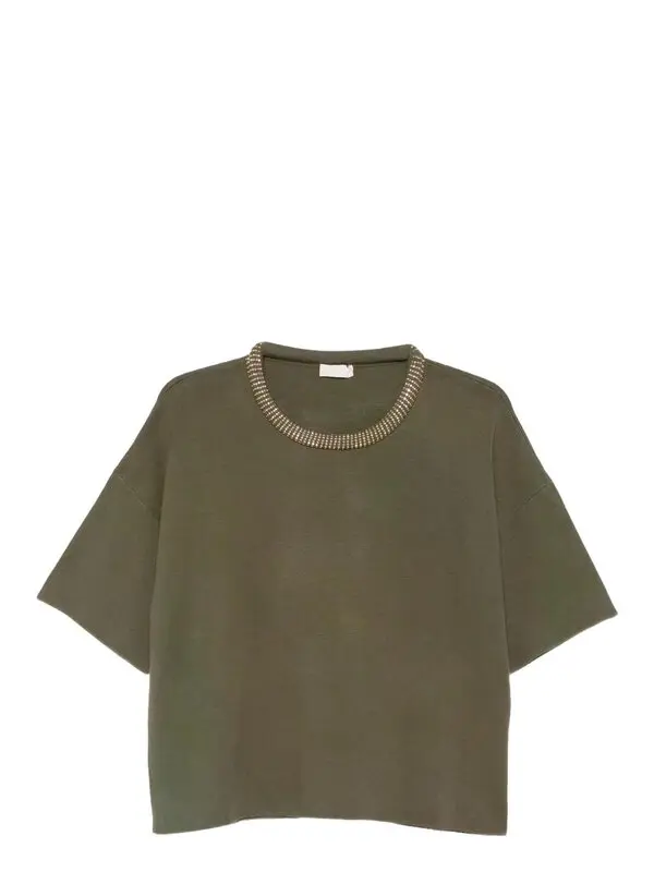 Liu Jo Embellished Short-sleeved Top - Green