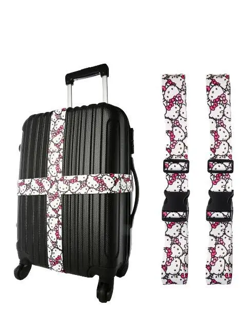HELLO KITTY Luggage Straps - White/ Pink