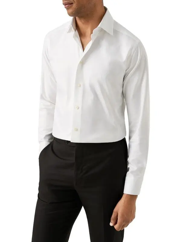 Eton Slim Fit King Twill Dress Shirt - White