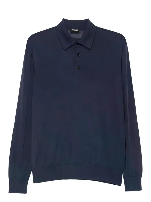 Zegna Long-sleeved Polo Shirt - Blue