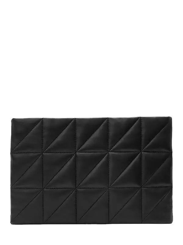 ALLSAINTS Bettina Small Quilted Leather Clutch - Black