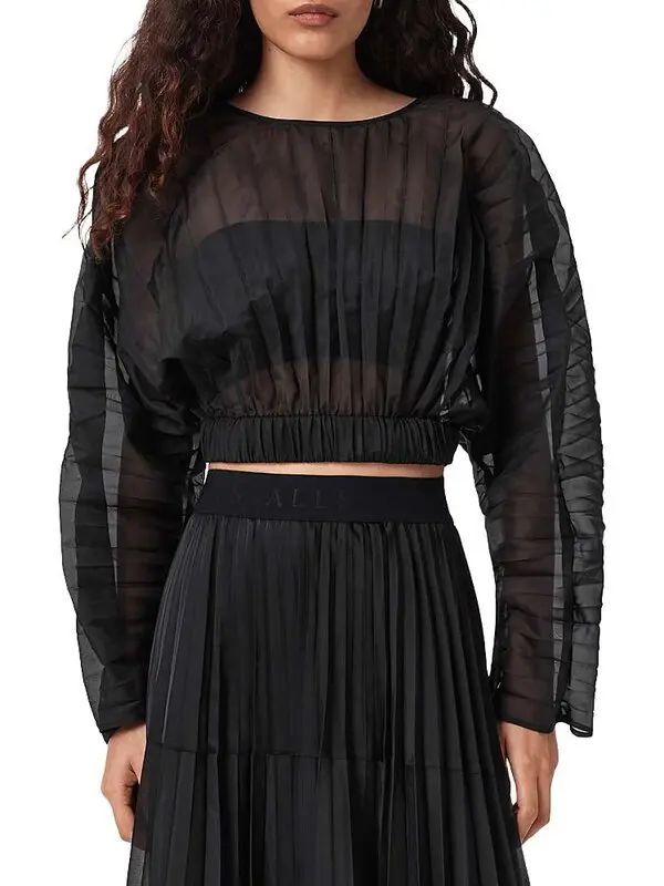 ALLSAINTS Micaela Pleated Top - Black