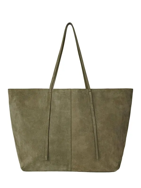 BY MALENE BIRGER Abilla Suede Tote Bag - Deep Lichen Green