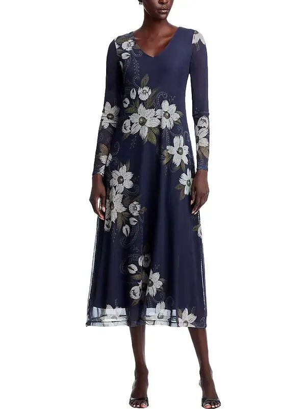 Johnny Was Floral Printed Midi Dress - Corinthe