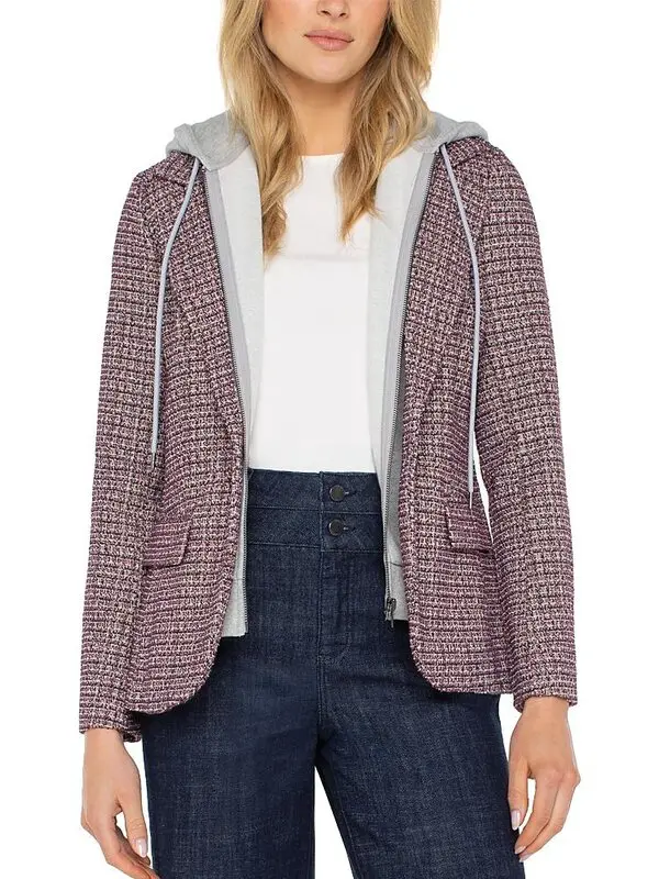 LIVERPOOL Layered Look Boyfriend Blazer - Wine Multi