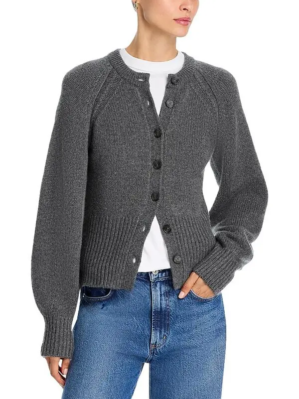Guest In Residence Cashmere Sculpted Cardigan - Charcoal