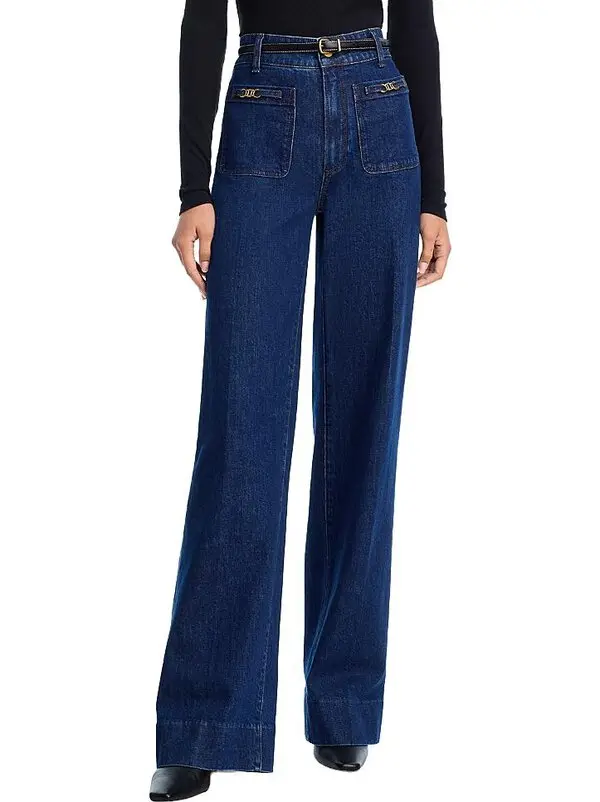 Paige Sasha High-rise Wide Leg Jeans - Enfield