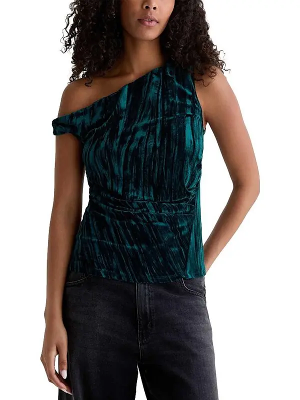 Ag Asymmetric One Shoulder Top - Deep Lagoon