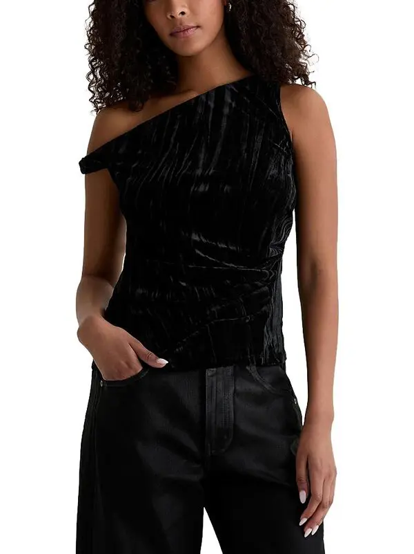 Ag Asymmetric One Shoulder Top - Super Blac
