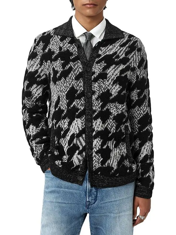 John Varvatos Venosa Houndstooth Jacket - Black/white