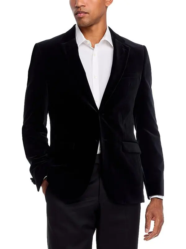 Hugo Arti Slim Fit Velvet Dinner Jacket - Black