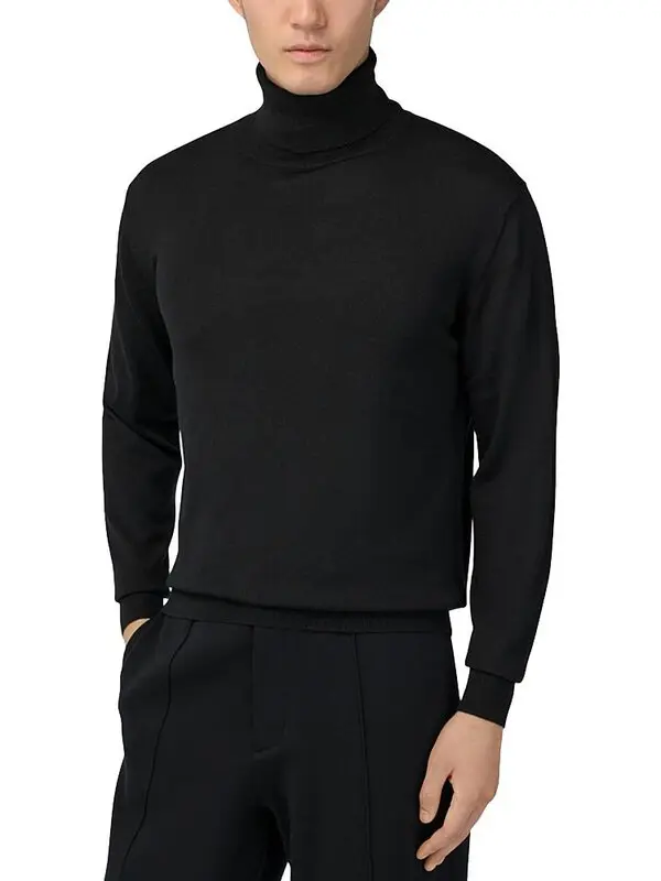 Boggi Milano Extra Fine Merino Wool Turtleneck Sweater - Black