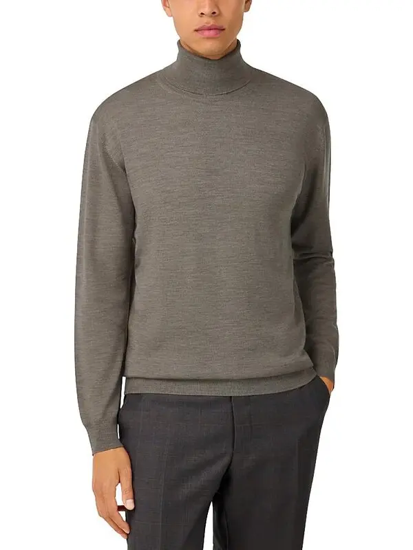 Boggi Milano Extra Fine Merino Wool Turtleneck Sweater - Taupe