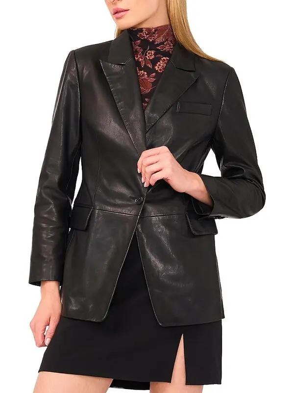 Ted Baker London Leather Single-breasted Blazer - Rich Black