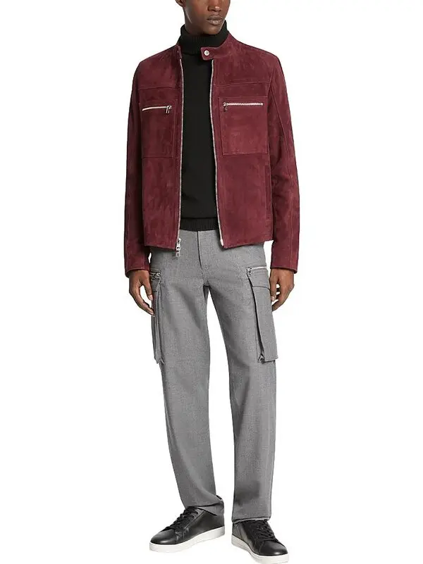 Michael Kors Suede Racer Jacket - Oxblood