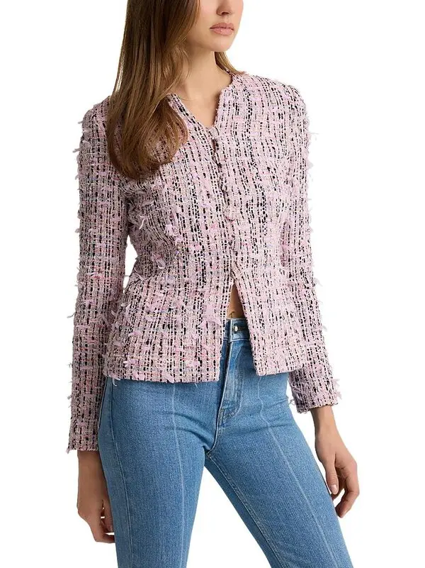 St. John Eyelash Tweed Jacket - Rose Quartz