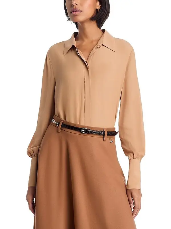 Herno Fluid Woven Blouse - Camel