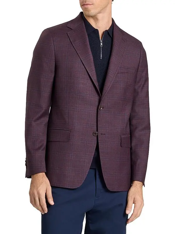 Ted Baker London Winfred Plaid Modern Fit Suit Jacket - Burgundy
