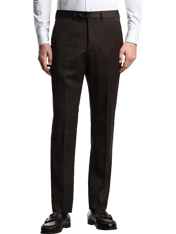 Emporio Armani Regular Fit Wool Trousers - Solid Medium