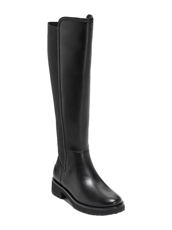 Cole Haan Lyndon Waterproof Tall Boots - Black Leather