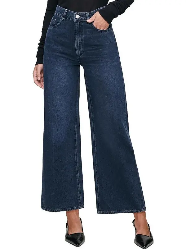 DL1961 Hepburn High-rise Wide-leg Ankle Jeans - Crater Lake