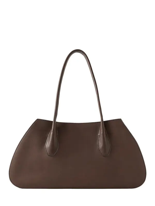 THE ROW Alger Leather Shoulder Bag - Brown