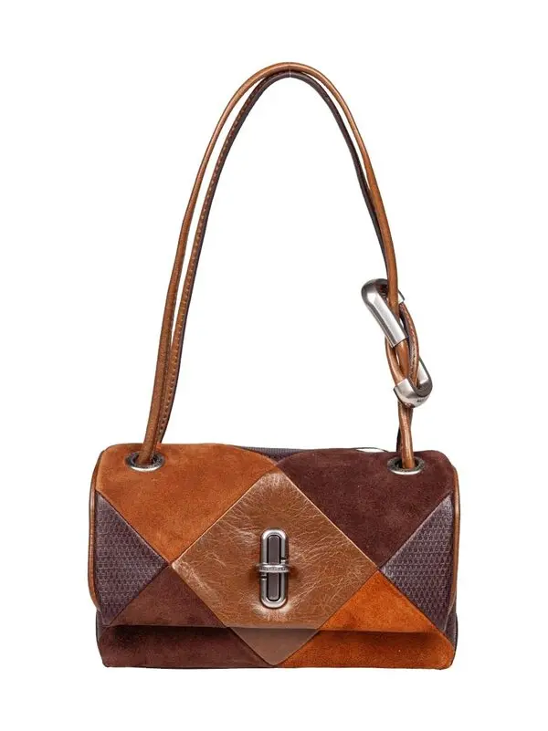 Marc Jacobs Handheld Patchwork Suede Handbag - Brown