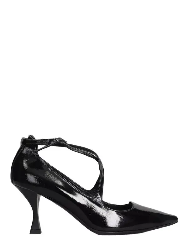 JULIE DEE 75mm Patent Leather Pumps - Black