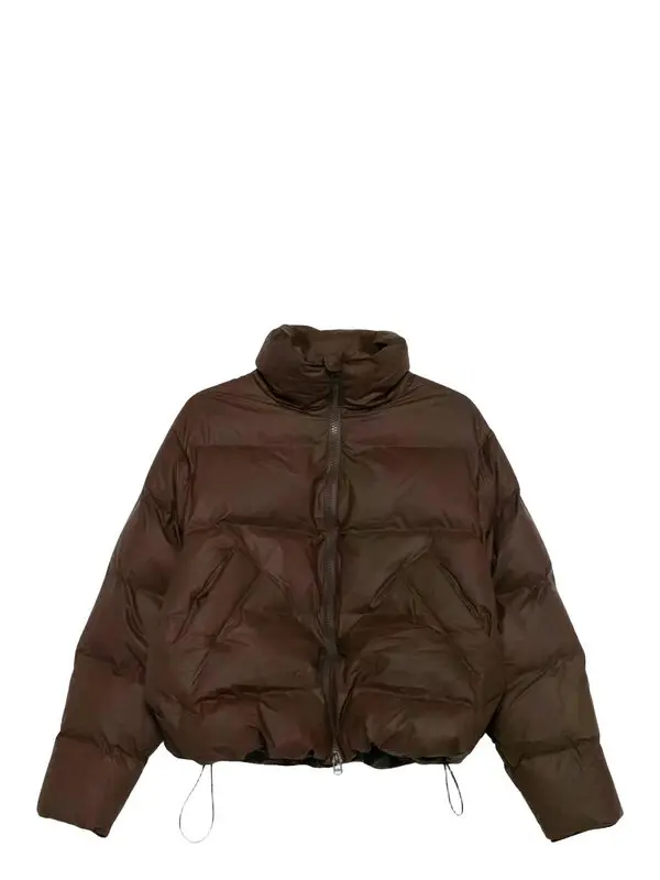 KASSL EDITIONS Quilted Zip-up Puffer Jacket - Brown