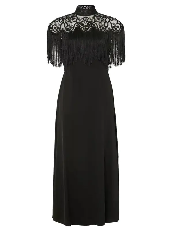 TEMPERLEY LONDON Cordelle Tassel Midi Dress - Black