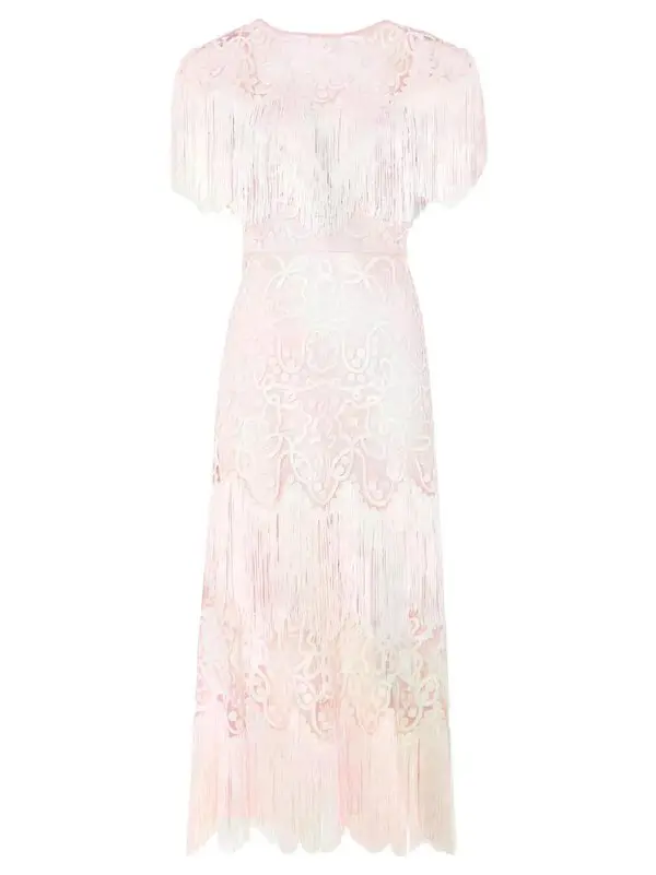 TEMPERLEY LONDON Cordelle Tassel-detail Midi Dress - Pink