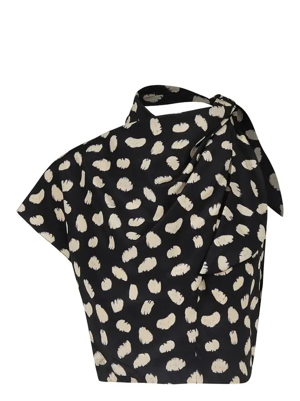 Johanna Ortiz Evening Current Silk Crop Top - Print