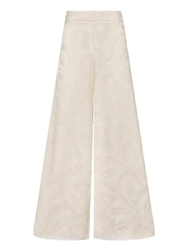Johanna Ortiz Musical Jacquard Wide-leg Pants - Off-white