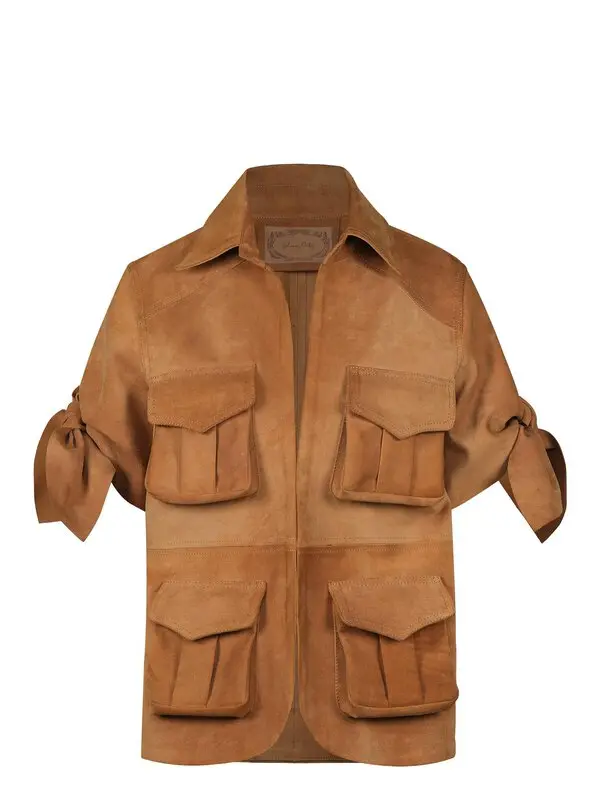 Johanna Ortiz Explorer Suede Shirt Jacket - Brown