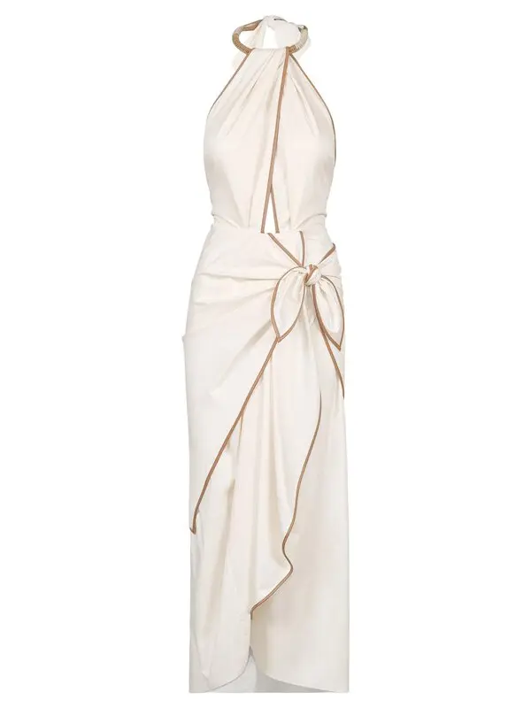 Johanna Ortiz Centro Del Cielo Cotton-blend Maxi Dress - Off-white
