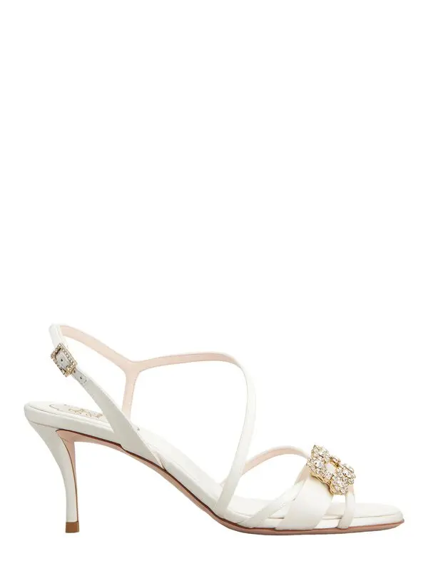 ROGER VIVIER Efflorescence Satin Sandals - White